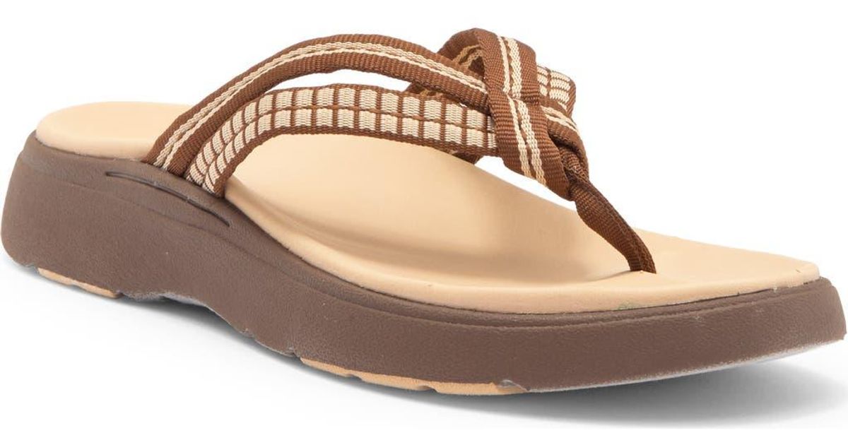 Mykos Nami Platform Flip Flop in Brown | Lyst