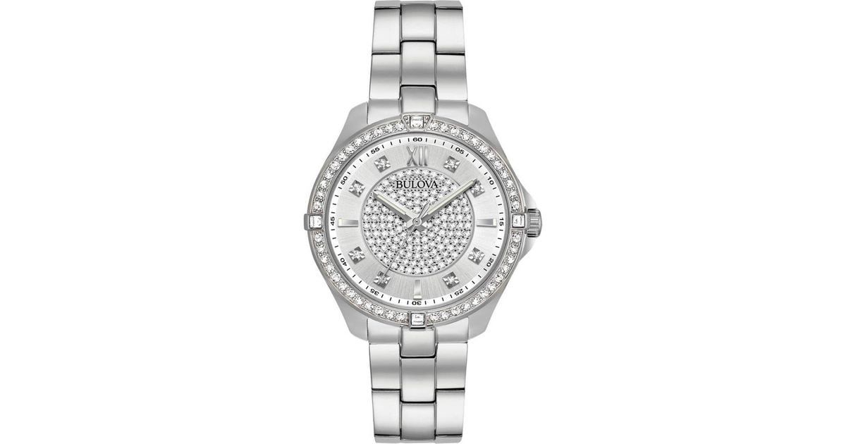 Bulova Crystal Bracelet Watch, 35Mm in Metallic | Lyst
