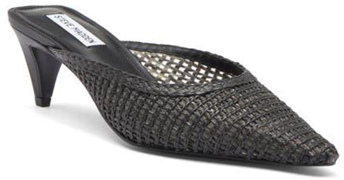Steve Madden Cleverr Woven Mule in Black | Lyst