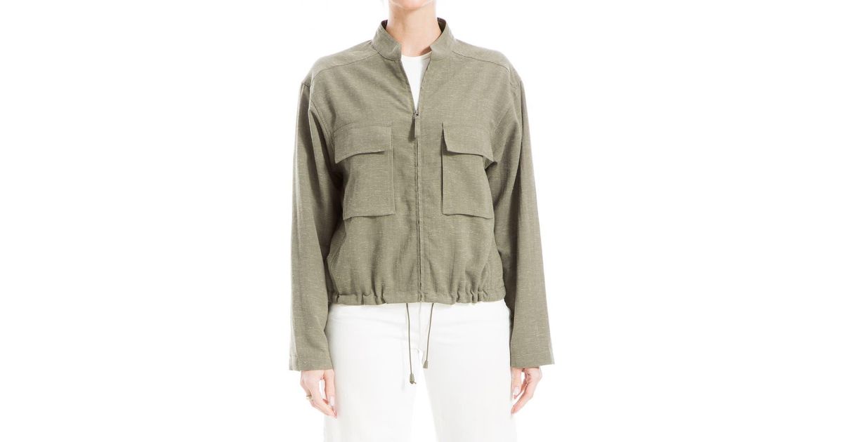 Max Studio Space Dye Crop Utility Jacket in Green | Lyst