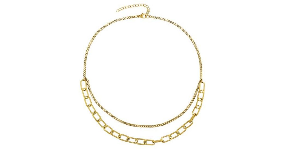 Rebel Roxy Mixed Chain Layered Necklace in Metallic | Lyst