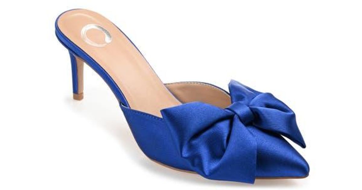 Journee Collection Tiarra Bow Mule in Blue | Lyst