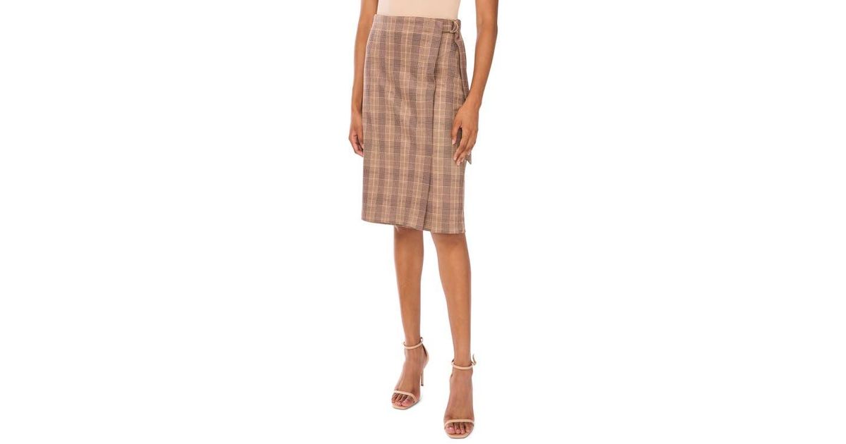 Ted Baker Plaid Faux Wrap A-Line Skirt | Lyst