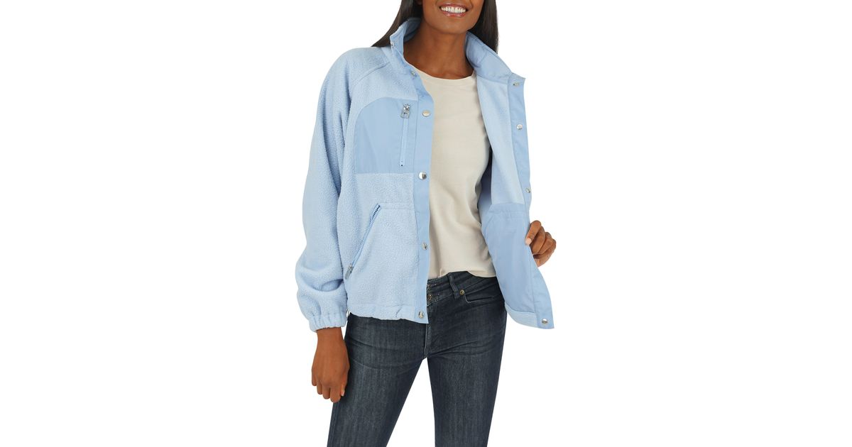 Kensie Fleece Jacket In Light Blue At Nordstrom Rack | Lyst