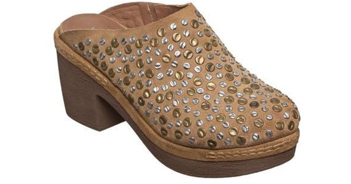 Antelope Serena Stud Clog Mules in Brown | Lyst