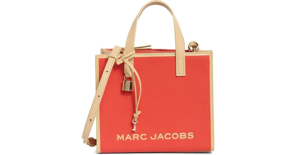 Marc Jacobs Bicolor Border Bold Grind Mini Grind Tote in Red | Lyst