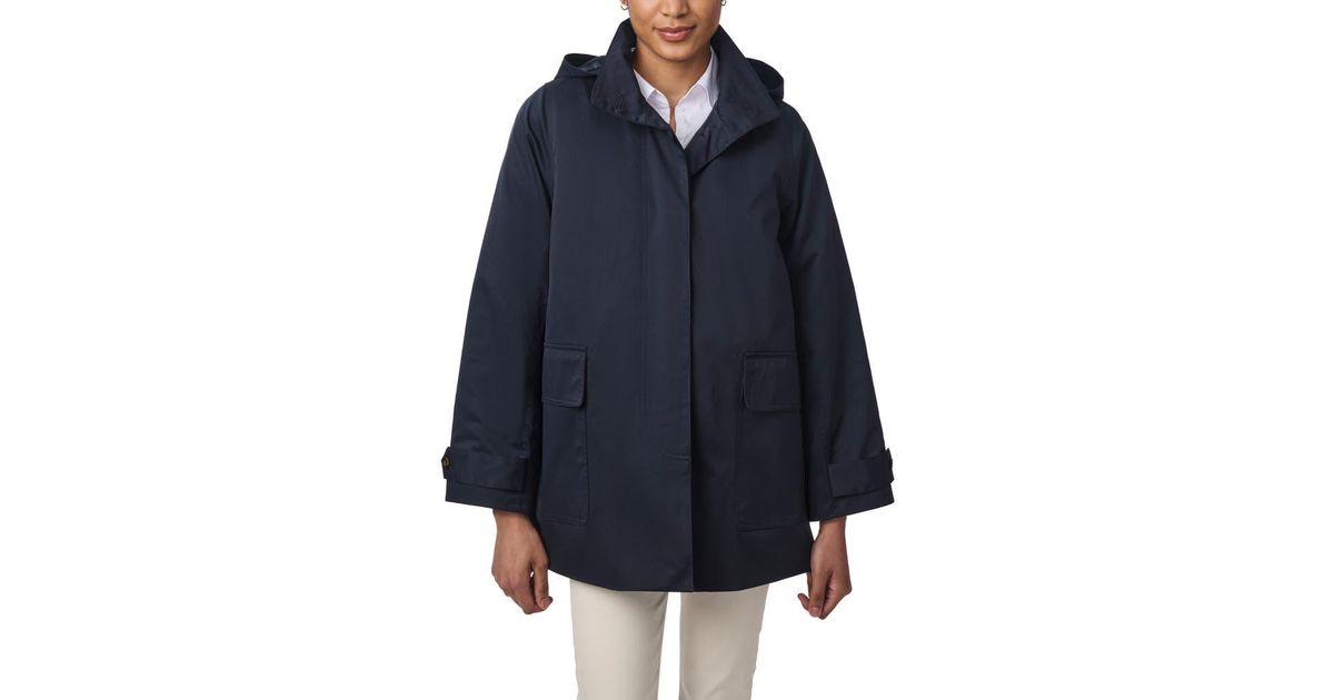 Bernardo Recycled Polyester Hooded Rain Jacket in Blue | Lyst
