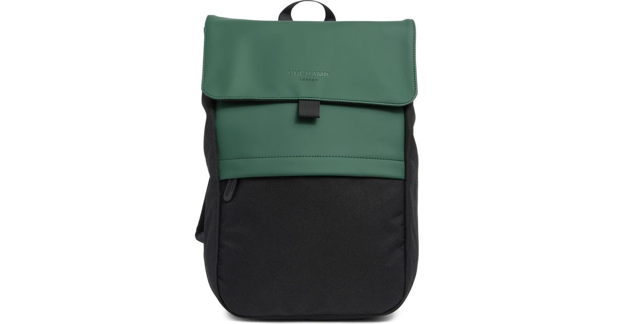 Duchamp Rubberized Two-Tone Rolltop Backpack in Green for Men | Lyst