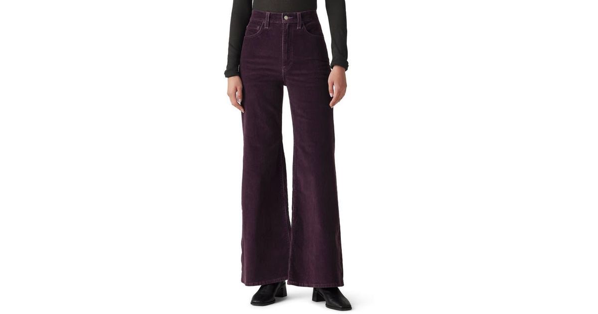 Levi's Ribcage Bells High-Waist Corduroy Flares in Purple | Lyst