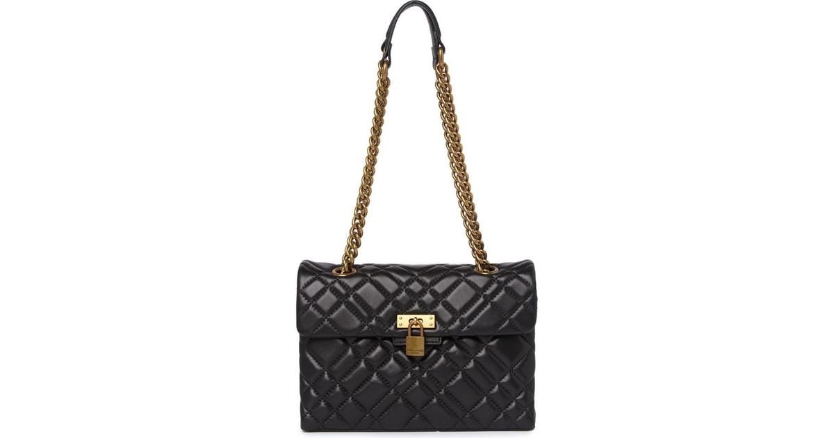 Kurt Geiger Brixton Quilted Lock Bag in Black | Lyst