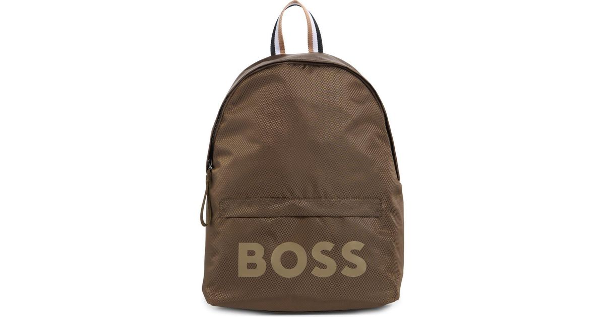 BOSS Pixel Logo Backpack in Brown | Lyst