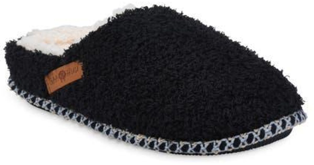 GAAHUU Cozee Faux Shearling Lined Slipper in Black | Lyst