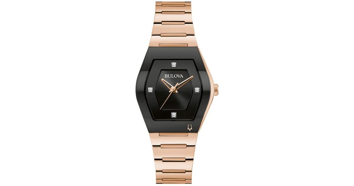 Bulova Gemini Diamond Bracelet Watch, 30Mm in Black | Lyst