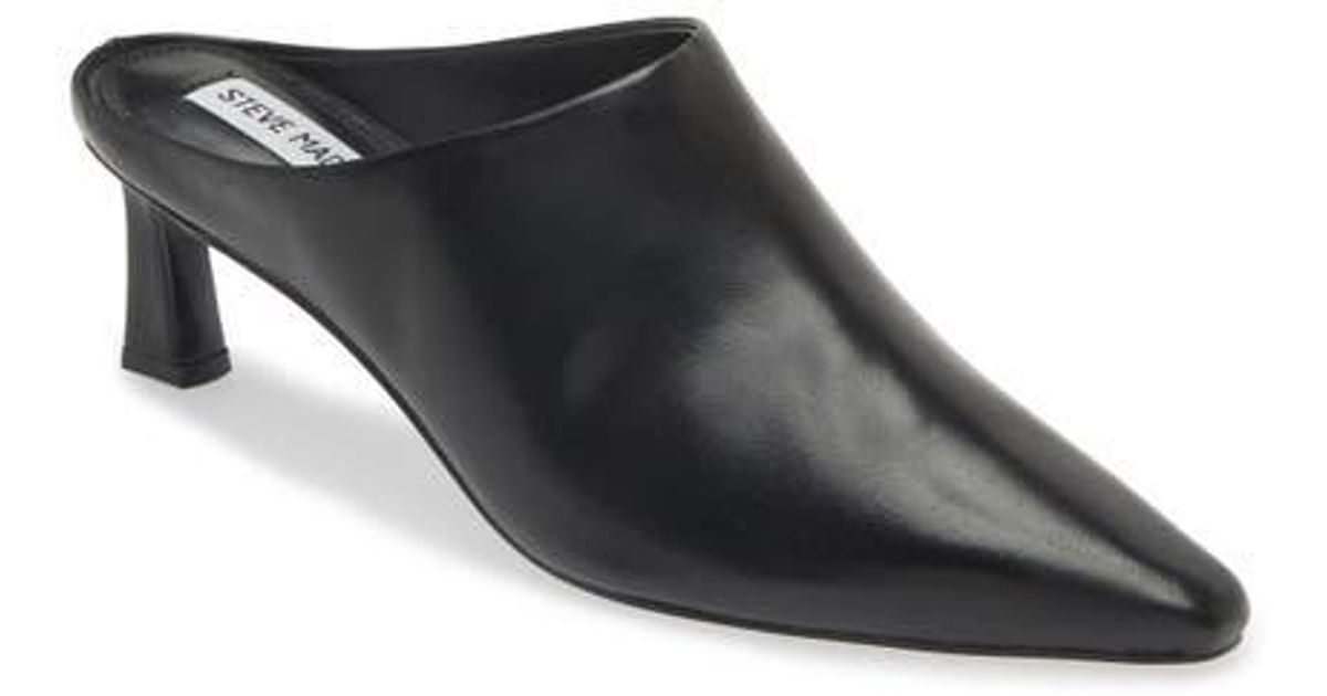 Steve Madden Nanette Metallic Leather Mule in Black | Lyst