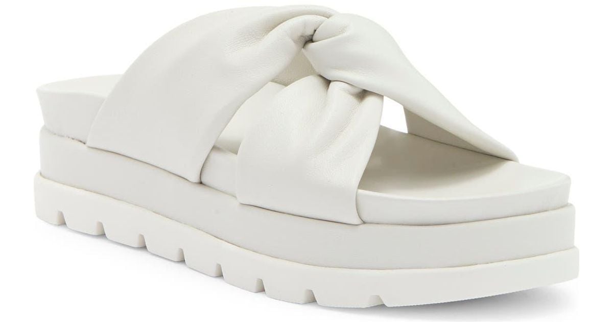 J/Slides Bright Platform Slide Sandal in Metallic | Lyst