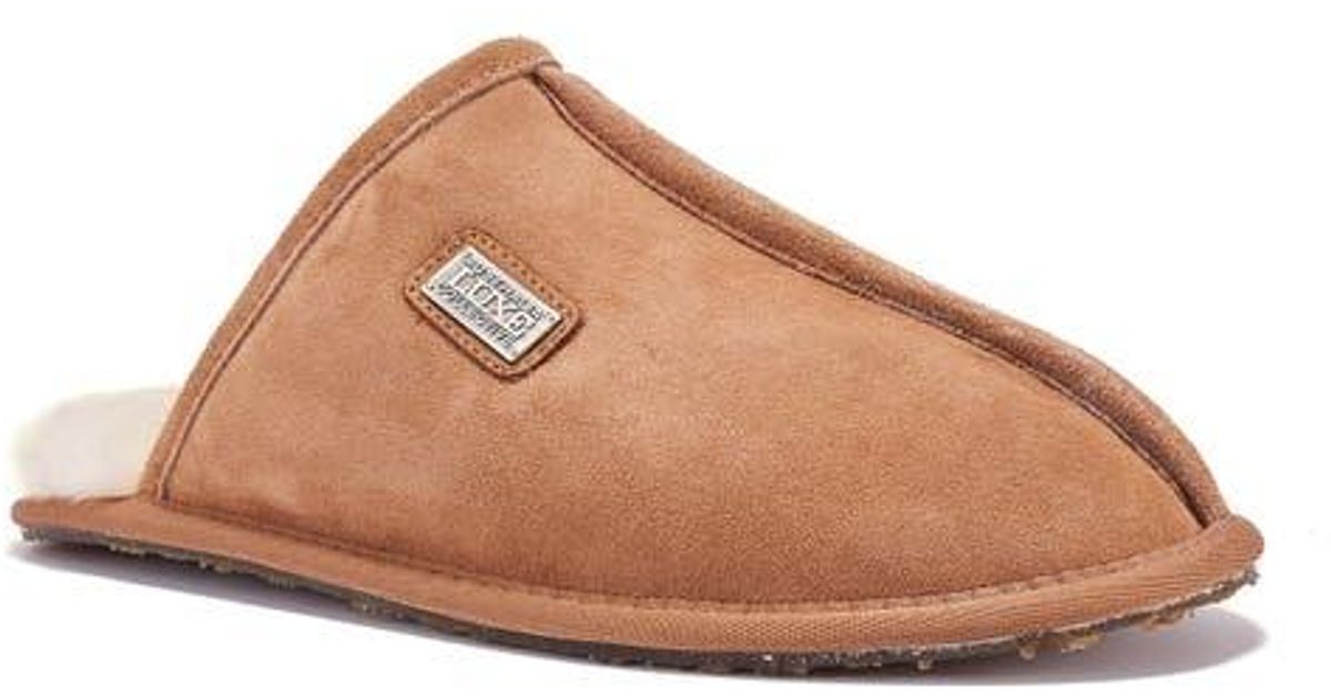 Australia Luxe Suede Closed Genuine Shearling Lined Mule in Brown for ...