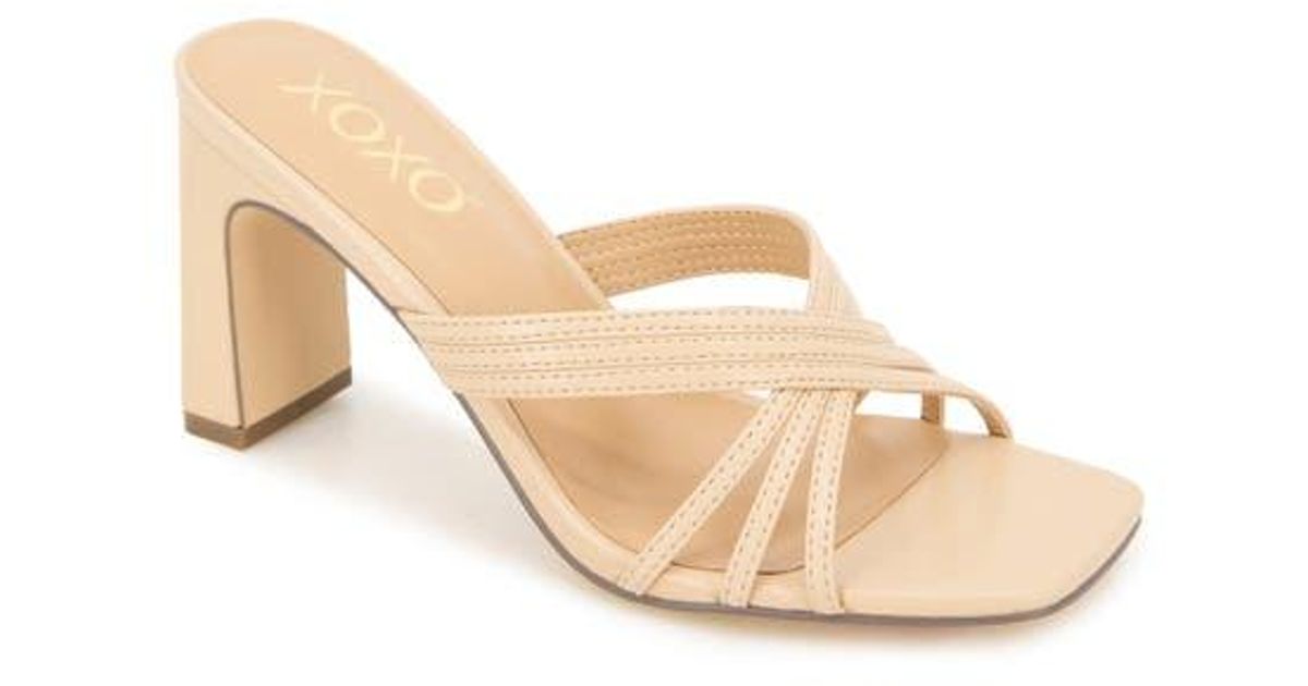 Xoxo Fanny Crossover Strap Slide Sandal in Natural | Lyst
