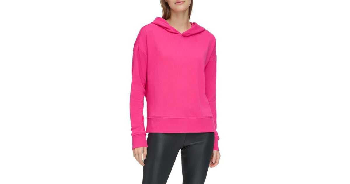 Andrew Marc Sport French Terry Hoodie in Pink | Lyst