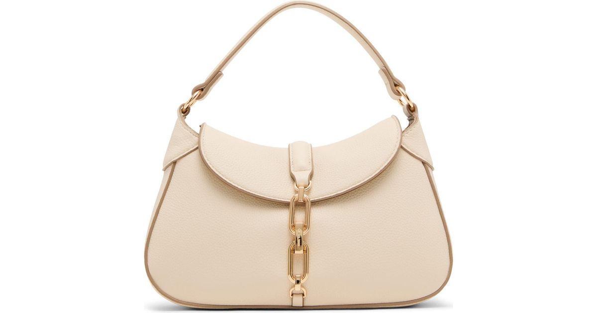 Anne Klein Chain Trim Crescent Shoulder Bag in Natural | Lyst