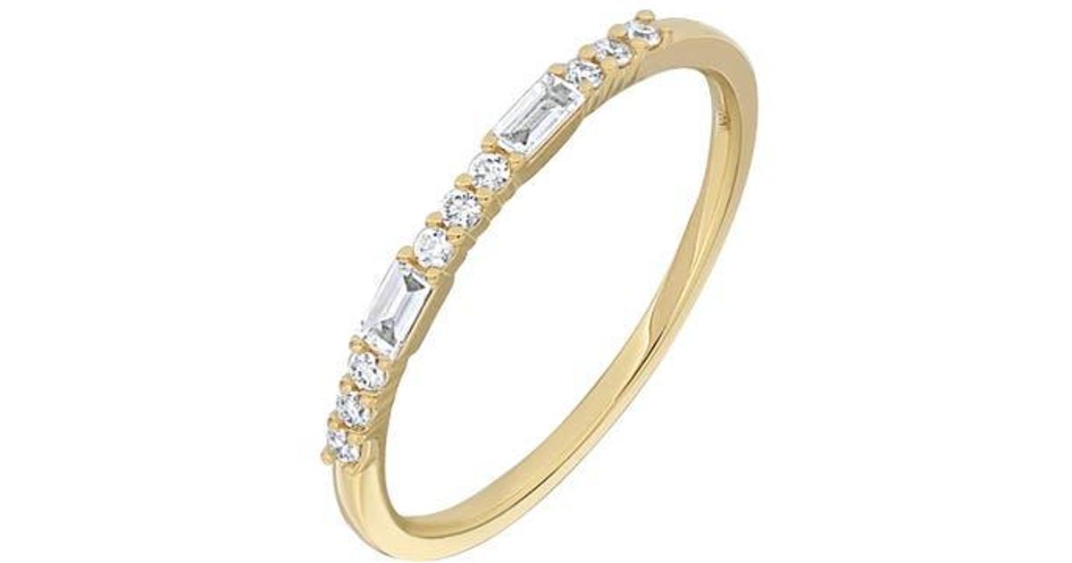 Bony Levy Maya Baguette & Round Diamond Stackable Ring in White | Lyst