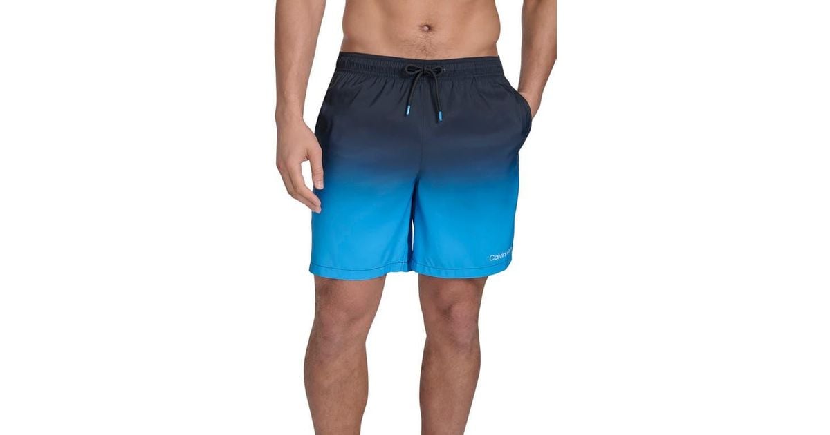 Calvin Klein Sky Gradient Core Volley Swim Trunks in Blue for Men | Lyst