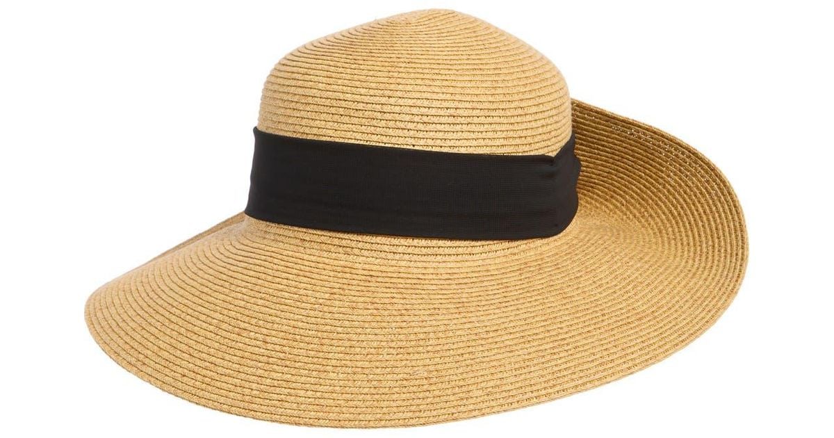 Nine West Classic Flip Up Bow Floppy Hat in Black | Lyst