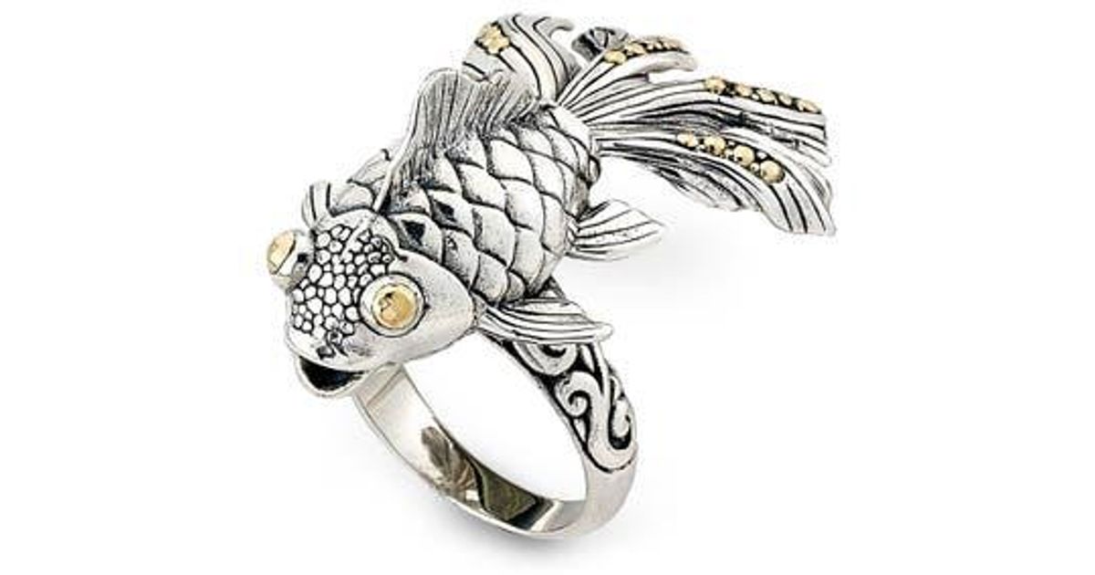 Samuel B. Two-Tone Flying Koi Fish Ring in White | Lyst