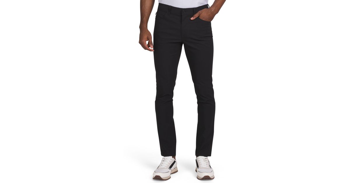 DKNY Essential Tech Stretch Pants in Black for Men | Lyst