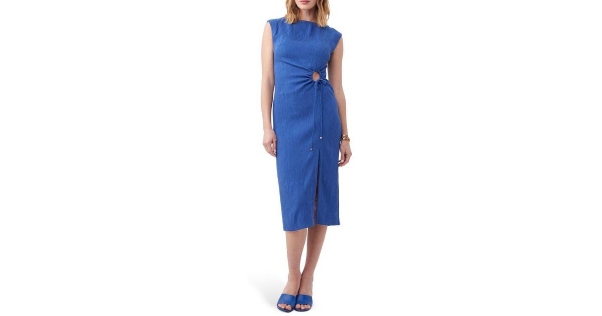 Trina Turk Evelyn Sheath Midi Dress in Blue | Lyst