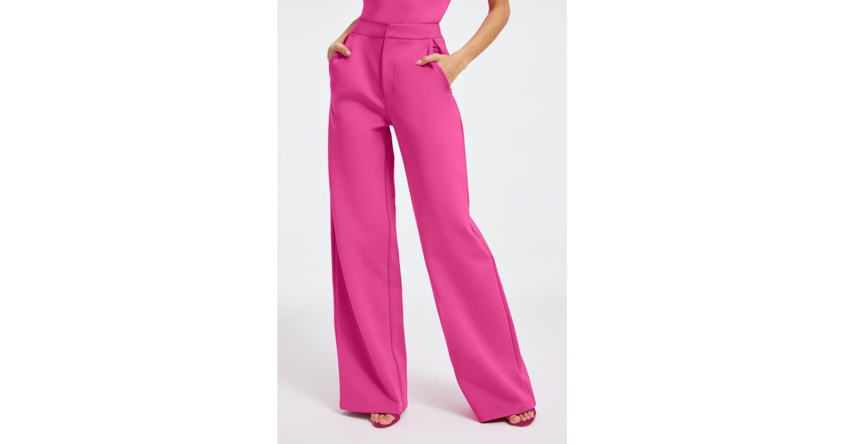 GOOD AMERICAN Column Scuba Pants in Pink | Lyst