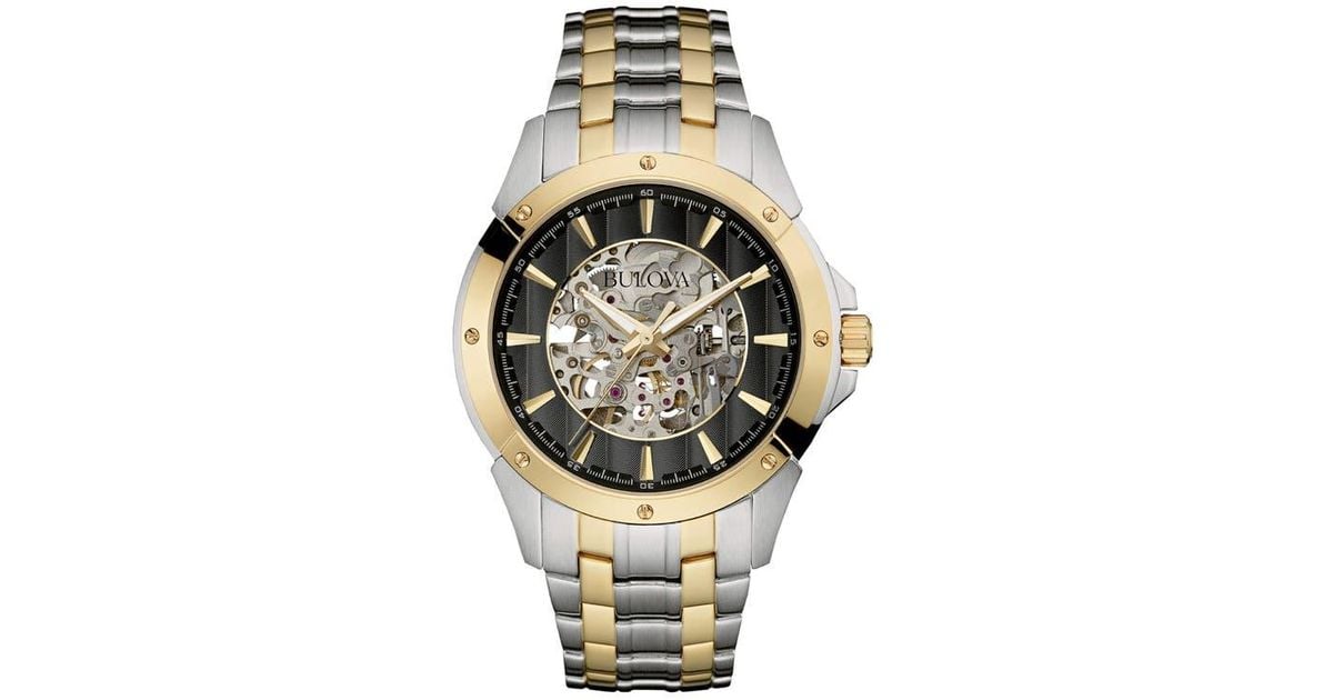 Bulova Skeleton Dial Automatic Bracelet Watch, 40Mm in Metallic for Men ...