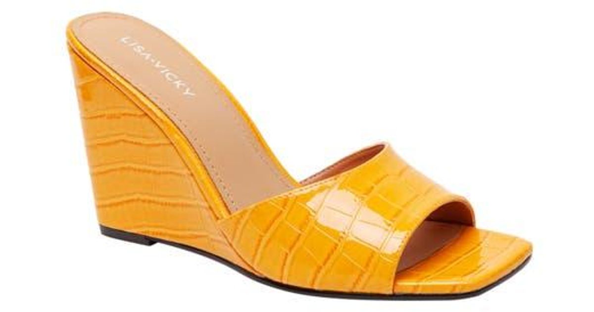 Lisa Vicky Adore Wedge Sandal in Yellow | Lyst