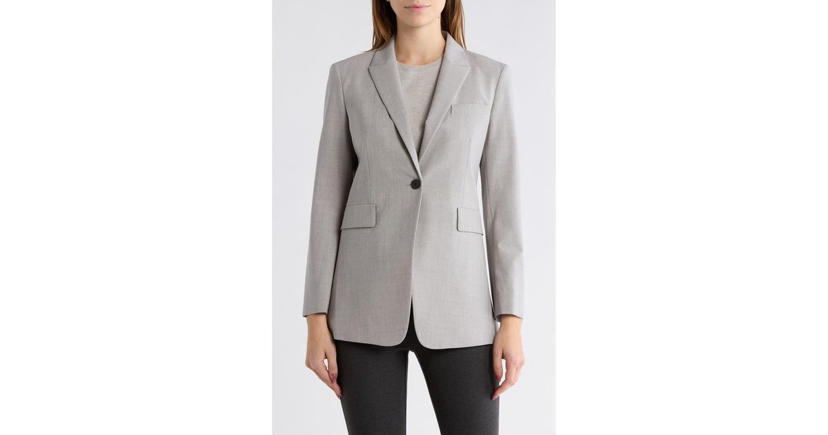 Theory Trace Stretch Wool Blazer in Gray | Lyst