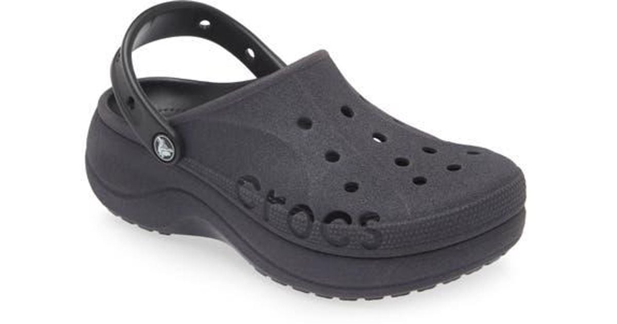 Crocs™ Baya Platform Glitter Clog in Gray | Lyst