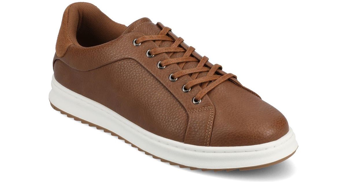 Vance Co. Robby Vegan Leather Casual Sneaker in Brown for Men | Lyst