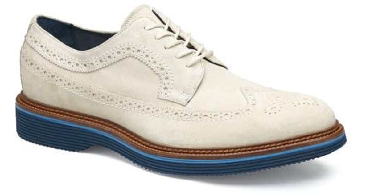 Johnston & Murphy Jenson Longwing Derby in White for Men | Lyst