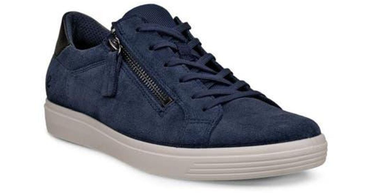 Ecco Classic Zip Sneaker in Blue | Lyst
