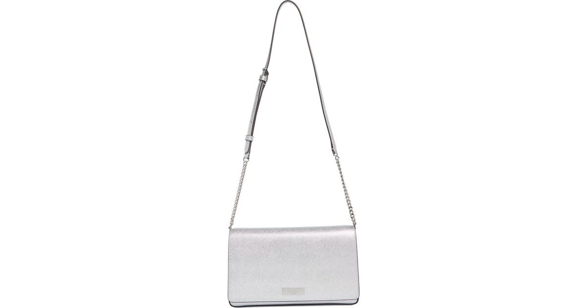 Kate Spade Kenzie Metallic Crossbody Bag in White | Lyst