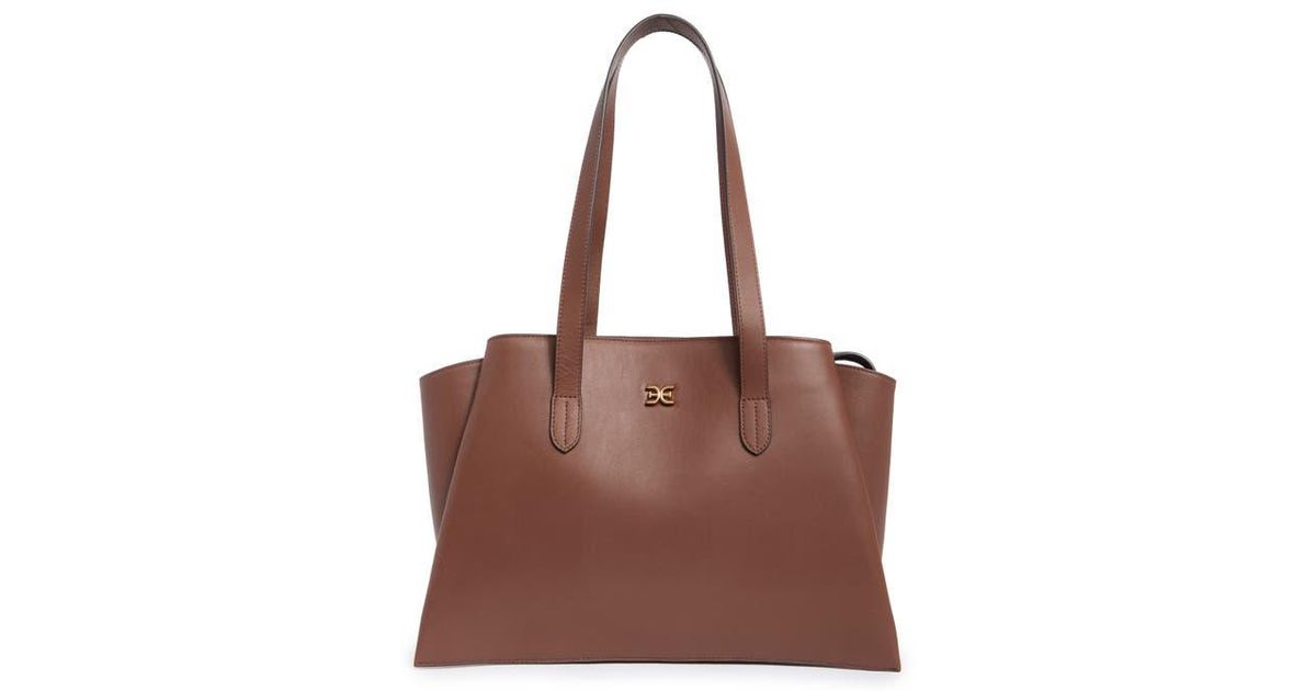 Sam Edelman Kara Leather Tote Bag in Brown | Lyst