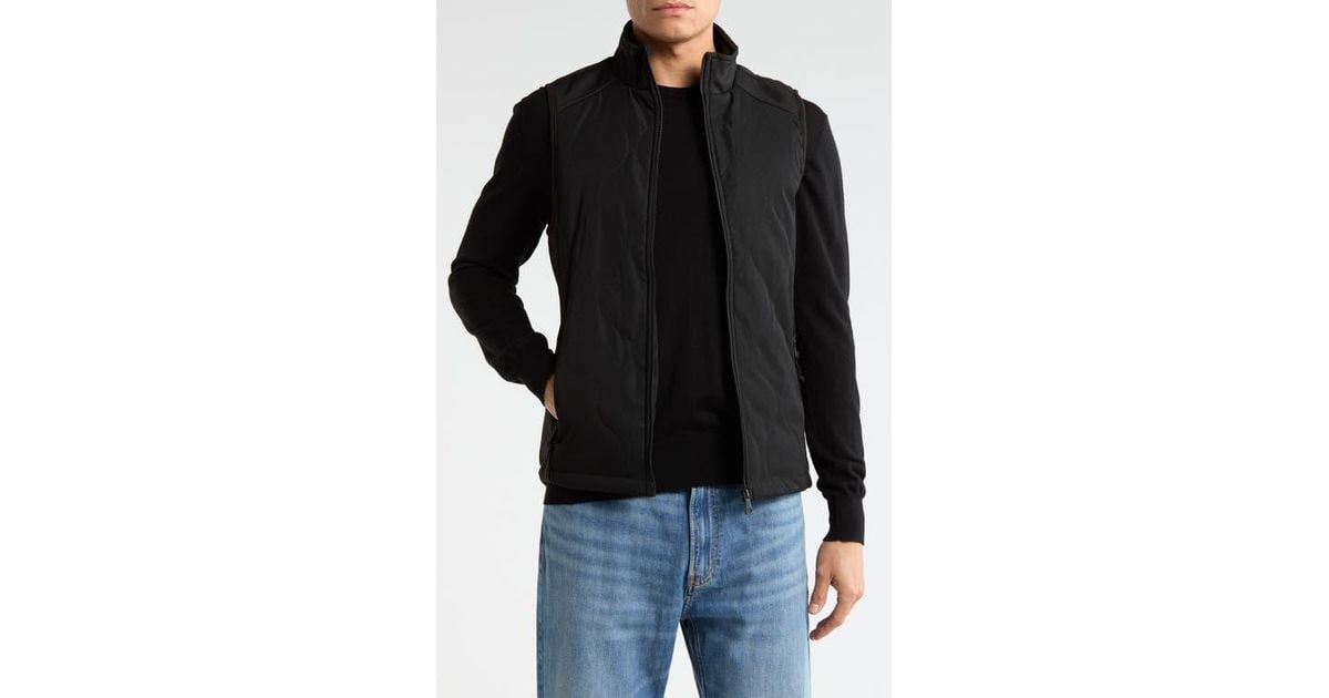 CARBON + CRAFT Quilted Vest in Black for Men | Lyst