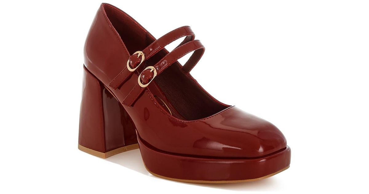 LONDON RAG Sonata Double Mary Jane Strap Pump in Red | Lyst