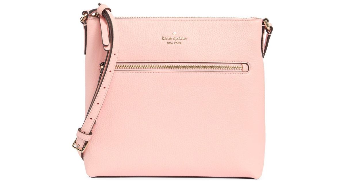 Kate Spade Jackson Top Zip Leather Crossbody Bag in Pink | Lyst