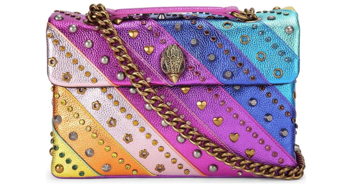 Kurt Geiger Kensington Studded Shoulder Bag in Purple | Lyst