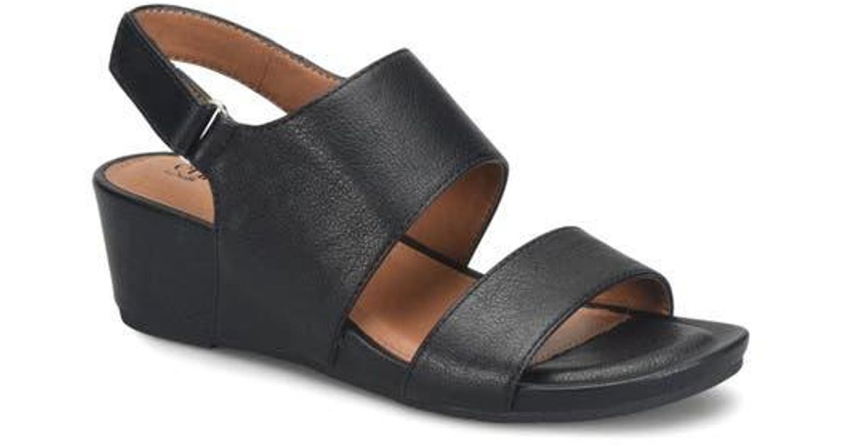 EuroSoft Reba Slingback Wedge Sandal in Black | Lyst