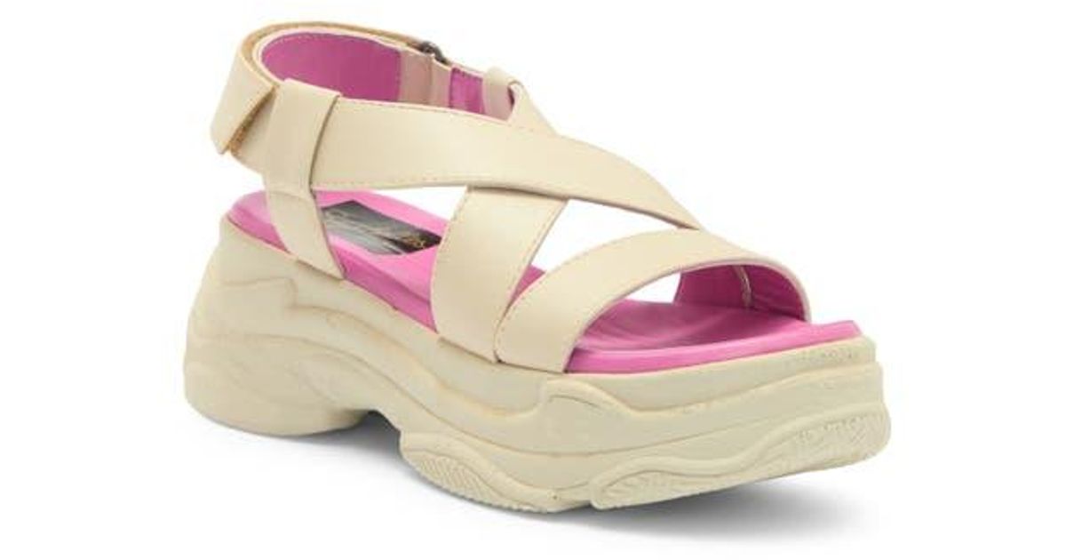 Seychelles Walk The Line Platform Sandal in Pink | Lyst
