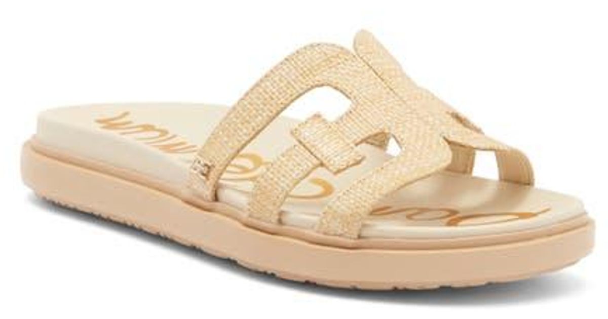 Sam Edelman Valeri Platform Slide Sandal in Natural | Lyst