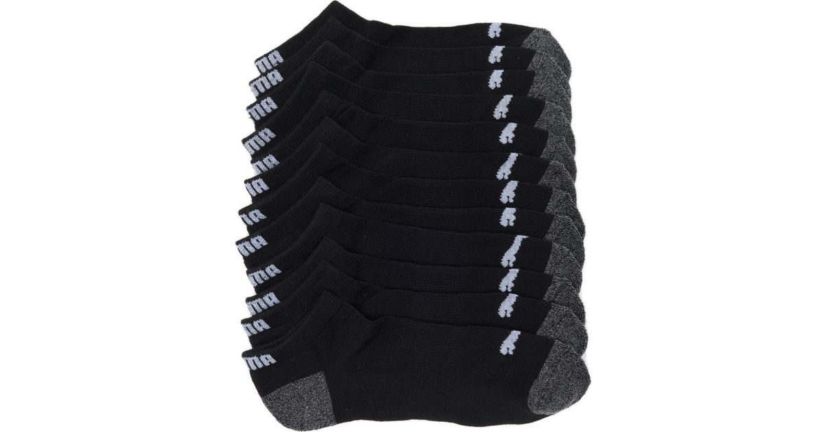 PUMA 6-Pack Terry Low Cut Length Socks in Black for Men | Lyst