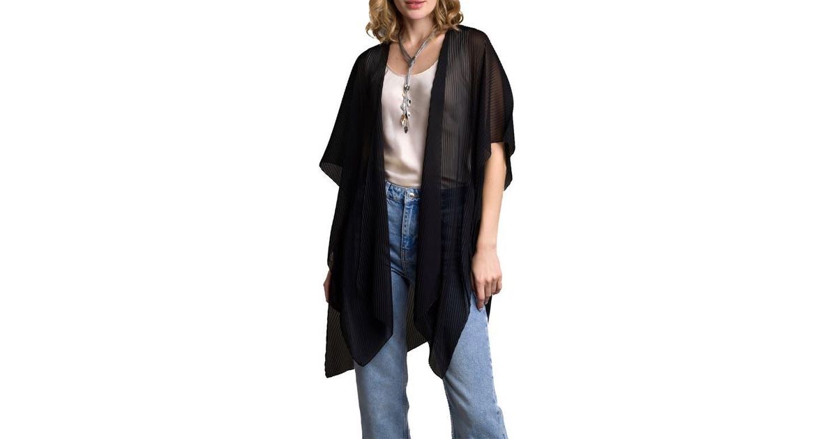 Saachi Sheer Pleated Wrap in Blue | Lyst