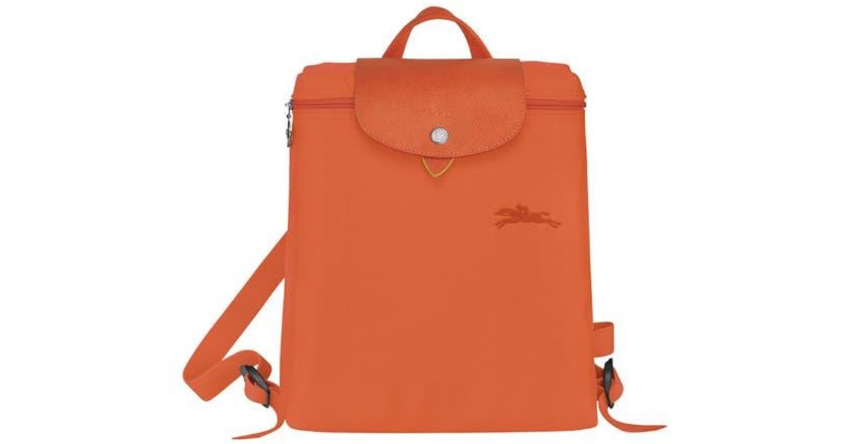 Longchamp Le Pliage Recycled Canvas Backpack in Orange | Lyst