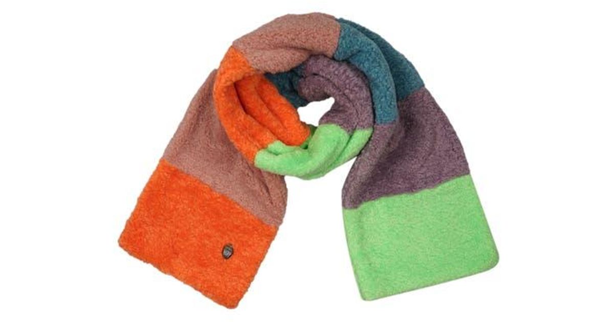 Kurt Geiger Patchwork Faux Shearling Pull Through Scarf | Lyst